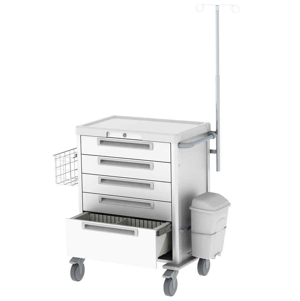 Klinikvogn - Bred - 5 skuffer - Cisi Systems